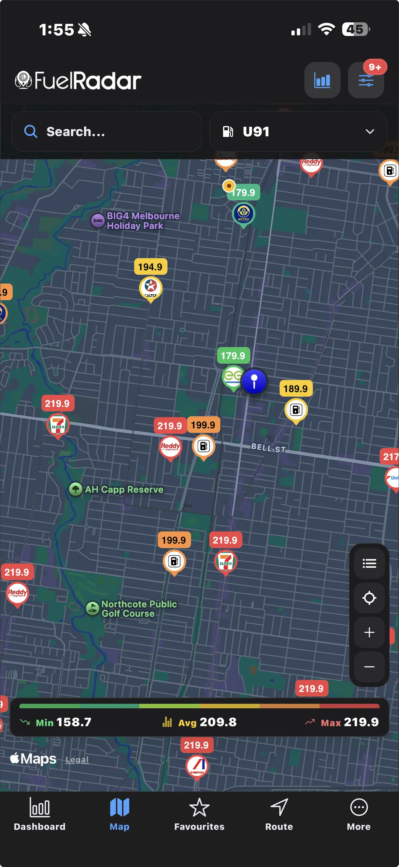 Live Tasmania Petrol Prices & Servo Map | FuelRadar Australia